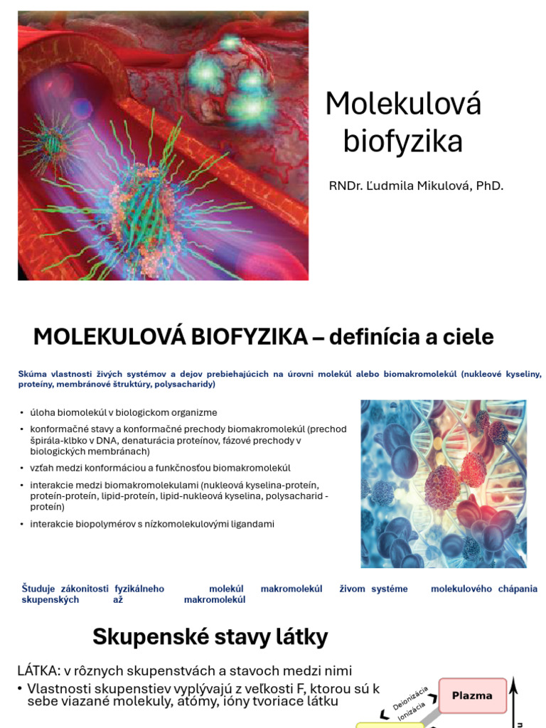 Molekulová Biofyzika A Termodynamika | PDF