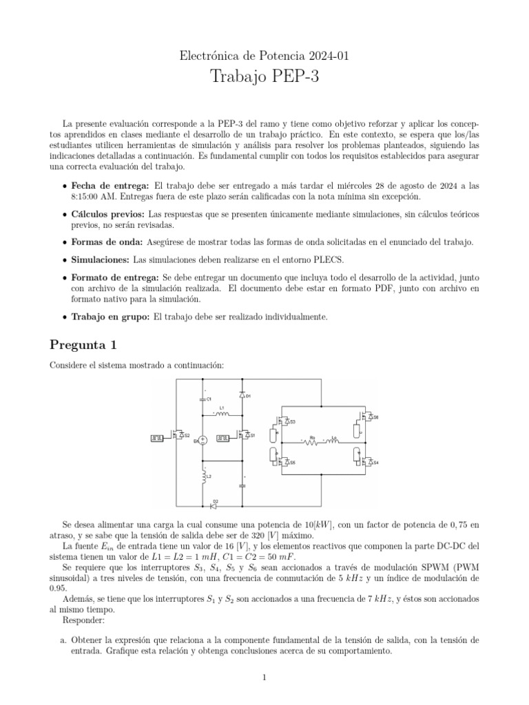 Trabajo PEP 3 | PDF | Ingenieria Eléctrica