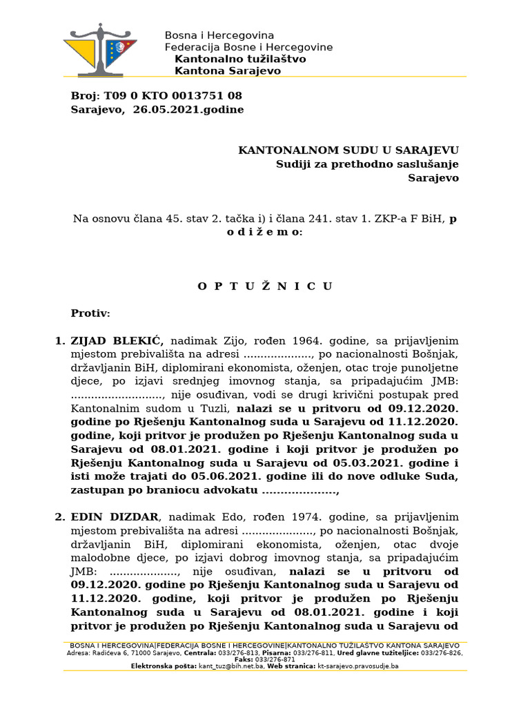 OPTUZNICA | PDF