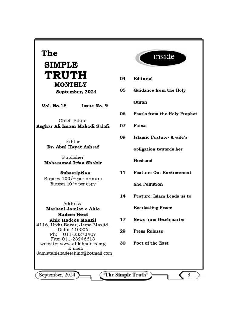 9-The-Simple-Truth-September-2024-F | PDF | Atmosphere Of Earth | Water