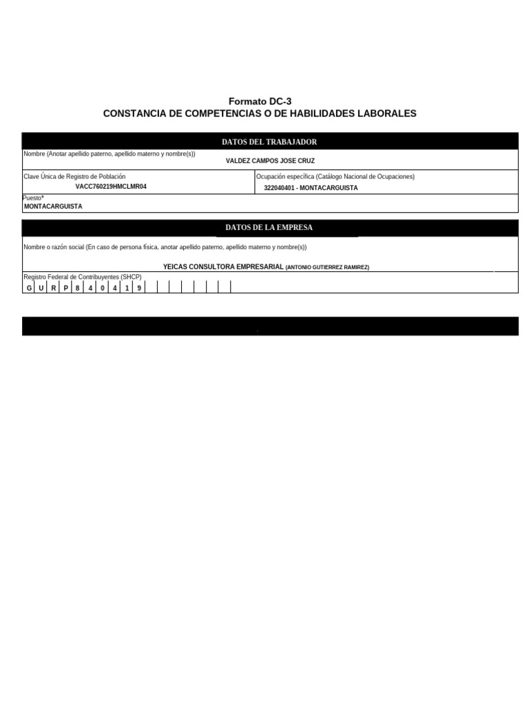 DC3 - Imprimir | PDF