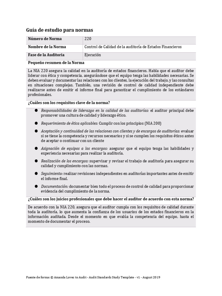 NIA, 220 Resumen | PDF