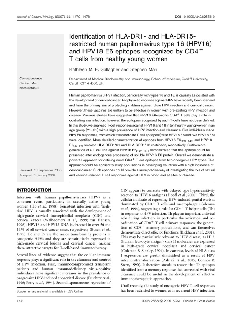 Identification of HLA-DR1 - and HLA-DR15-Restricted Human ...
