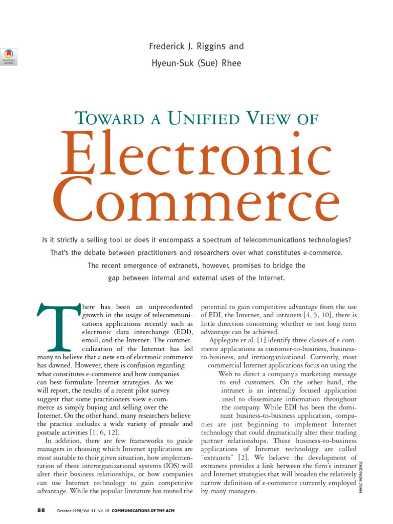 Toward A Unified View of | PDF | E Commerce | Computing