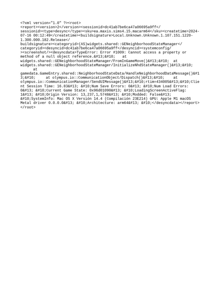 Sims 4 Desync Error Report | PDF