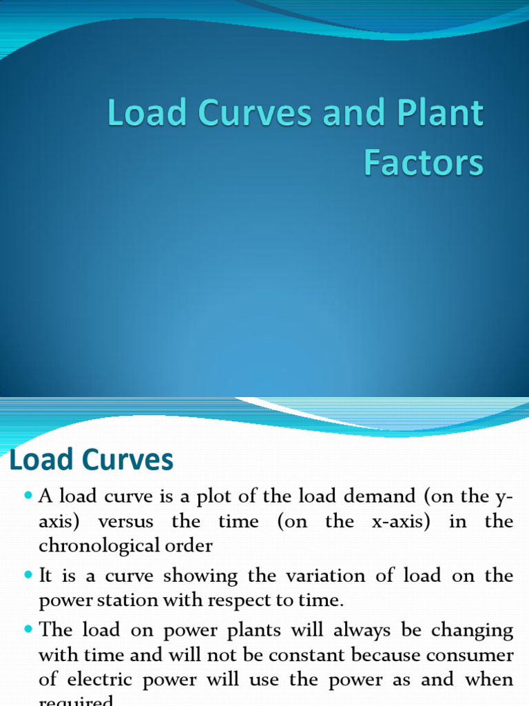 1 Load Curves & Factors | PDF | Power Station | Electricity
