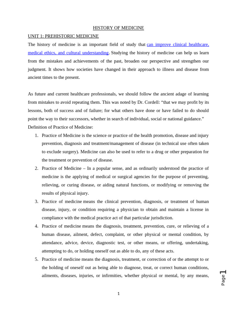 Prehistoric Medicine: An Overview | PDF | Medicine | Medical Diagnosis