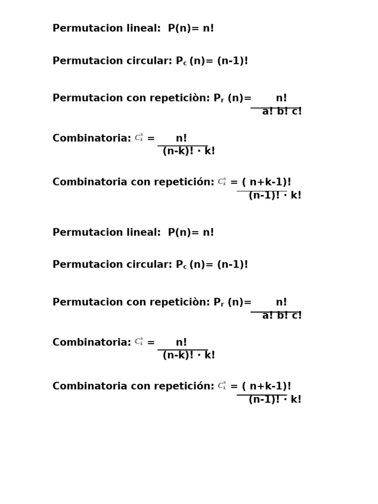 Formula Permutacion | PDF