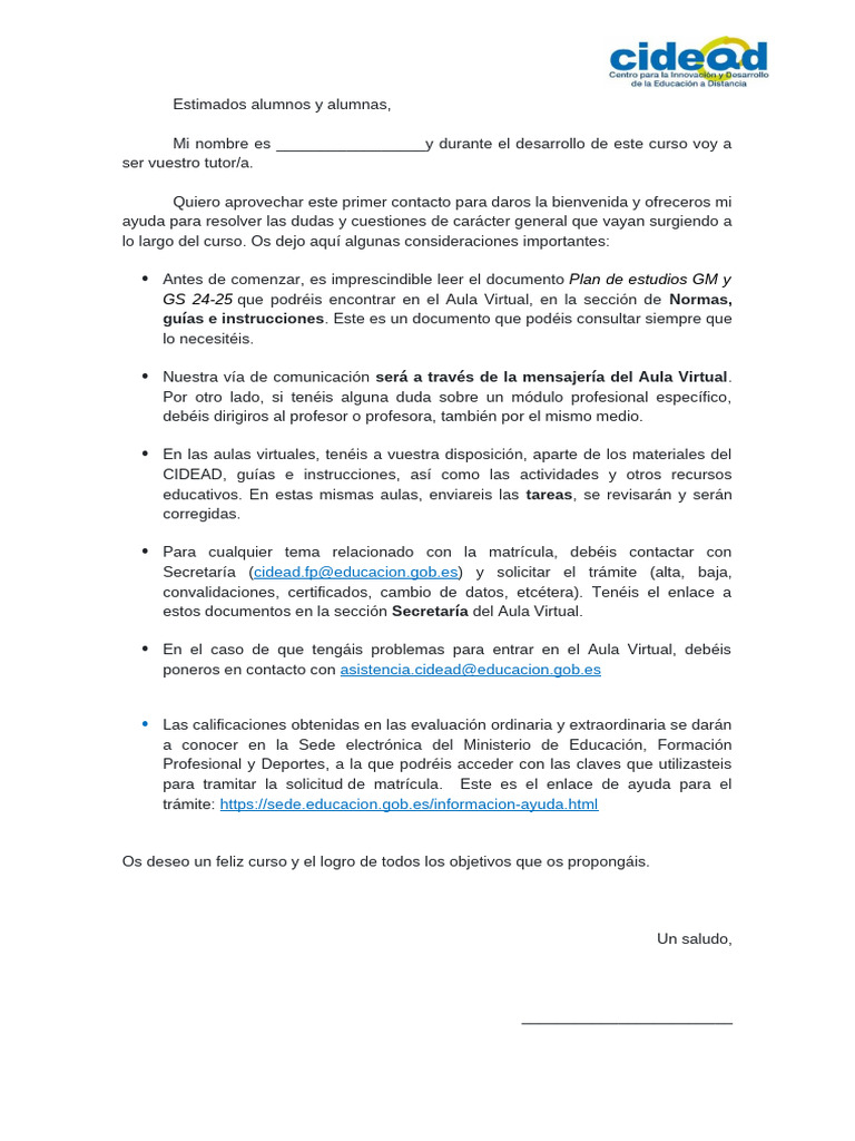 Carta presentación general_def | PDF