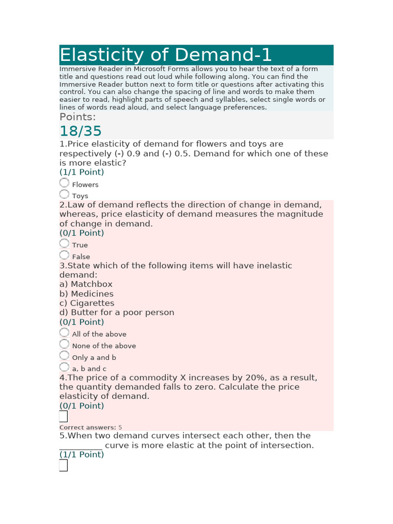 Elasticity of Demand 1 | PDF | Demand | Elasticity (Economics)