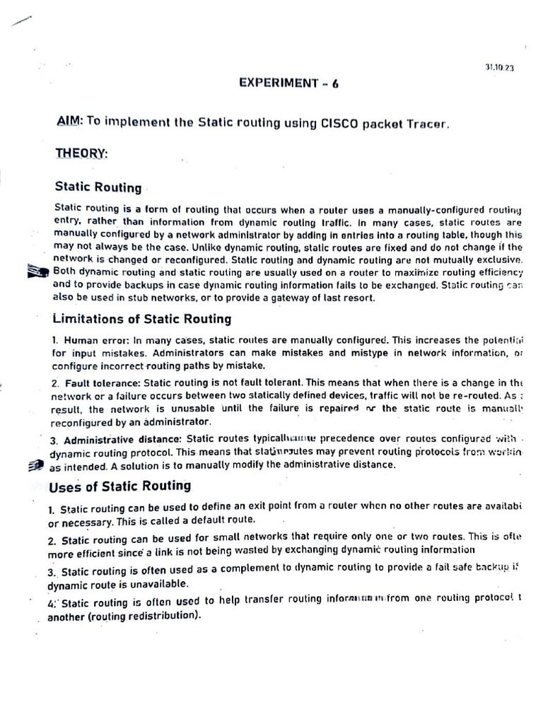 Ex 6-1 Computer Networks | PDF | Routing | Internet Architecture