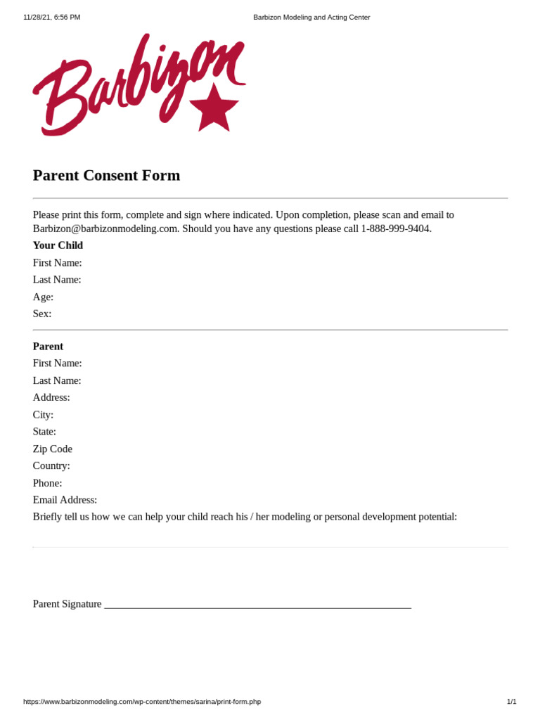 Barbizon Modeling and Acting Center | PDF