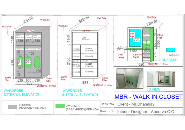 MBR Walk-In Closet Design Overview | PDF | Interior Design | Furniture