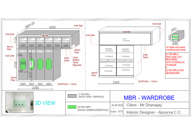 Mr.dhananjay's Residence MBR WARDROBE | PDF
