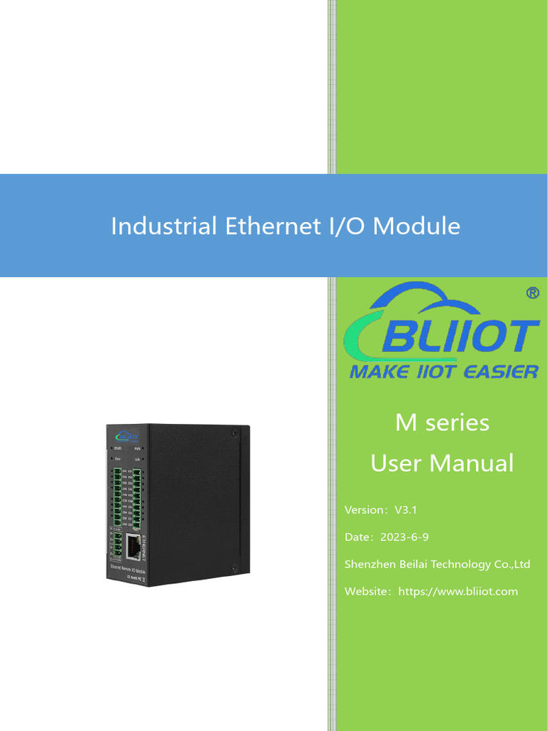BLIIoT M Series Ethernet IO Module - User Manual - V3.1 | PDF | Programmable Logic Controller ...
