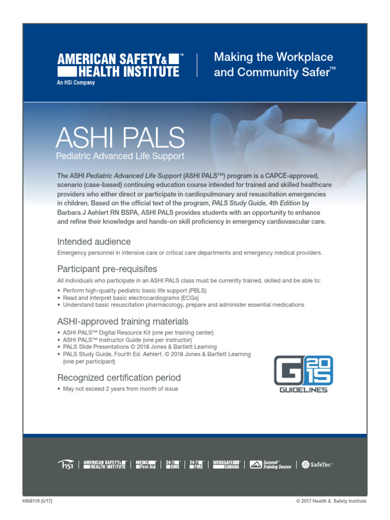HSI8119 ASHI PALS Spec Sheet Web | PDF | Medicine | Health Care