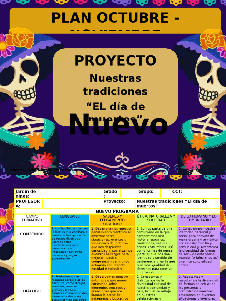 Proyecto Dia de Muertos Nuevo Programa | PDF | Tradiciones | Pensamiento