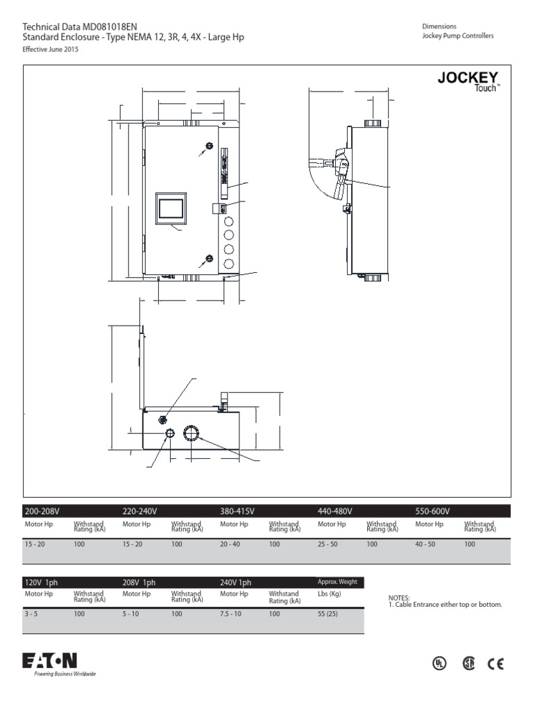 MD081018EN_Dimensions_XTJP_JOCKEY Touch_Fire Pump Controllers_NEMA 12_3R_4_4X_Lg Hp_05-12-15 ...