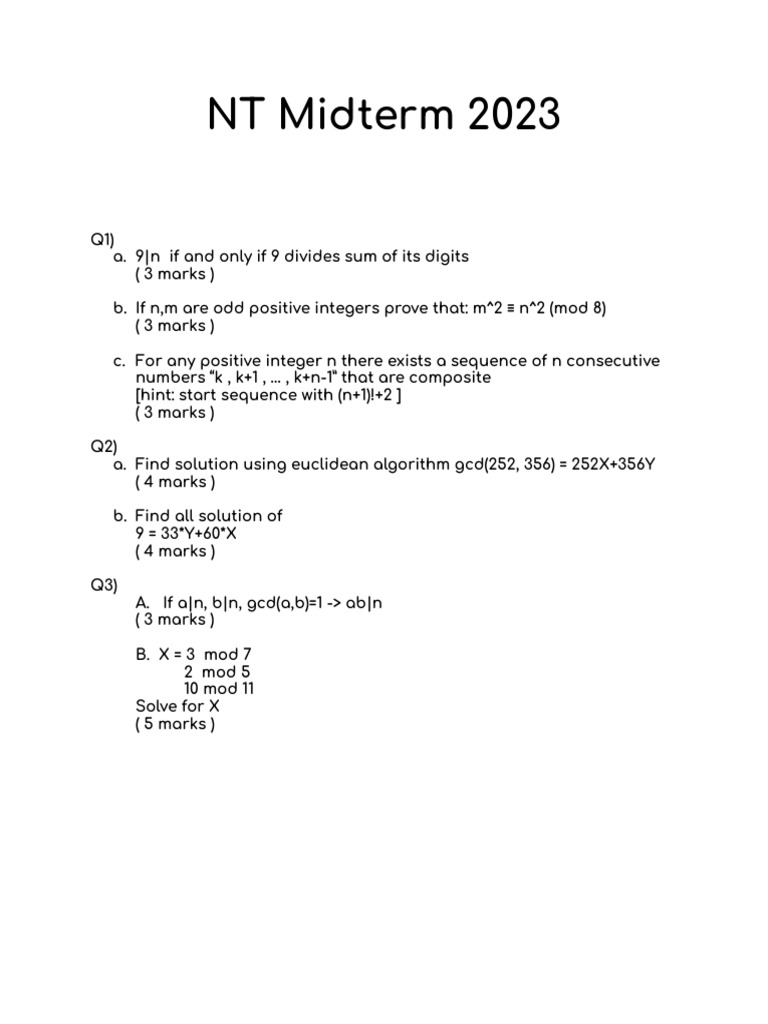 NT Midterm 2023 | PDF