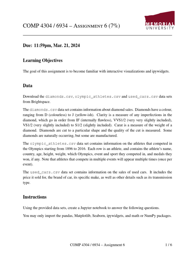 Interactive Data Visualization Assignment | PDF | Diamond | Brand