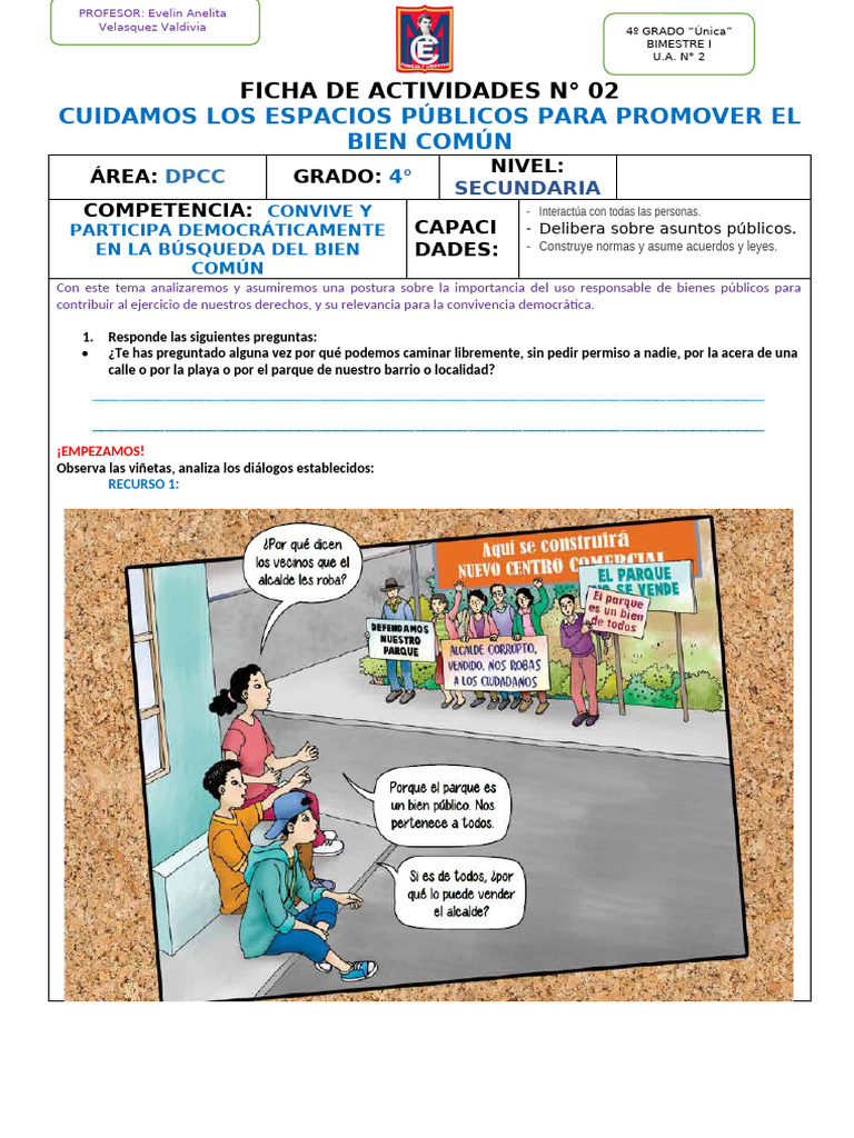 Ficha 2-Dpcc-4tosec | PDF | Desarrollo sostenible | Sustentabilidad