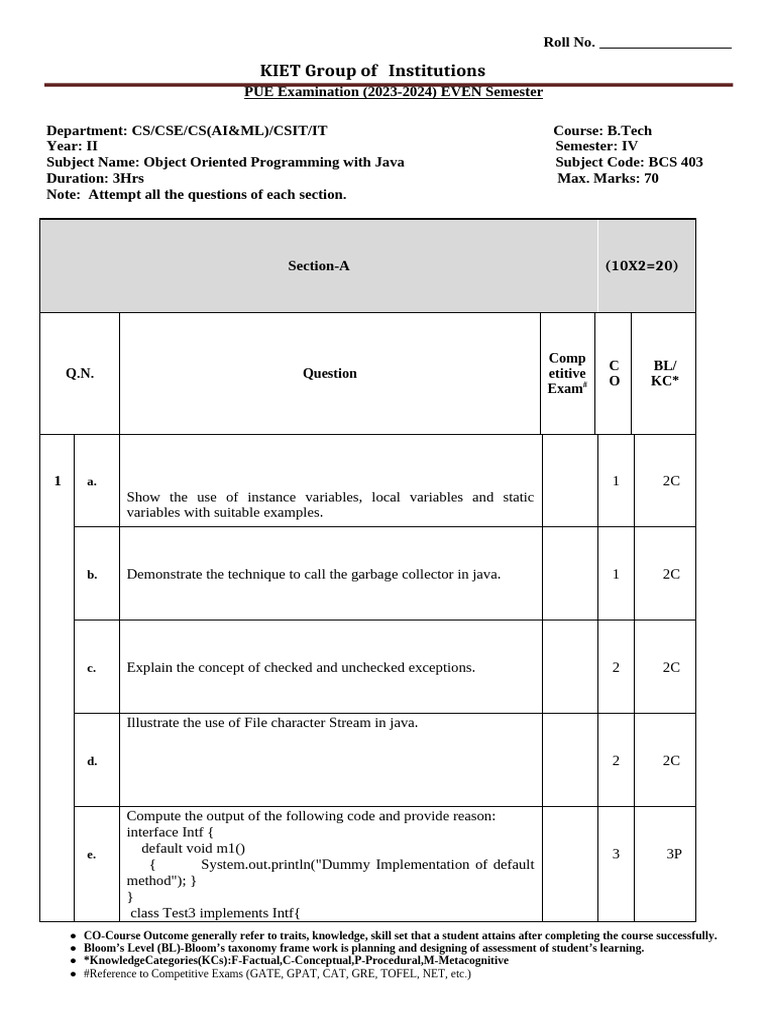 Cs Ai Ml Pdf Java Programming Language Computer Engineering