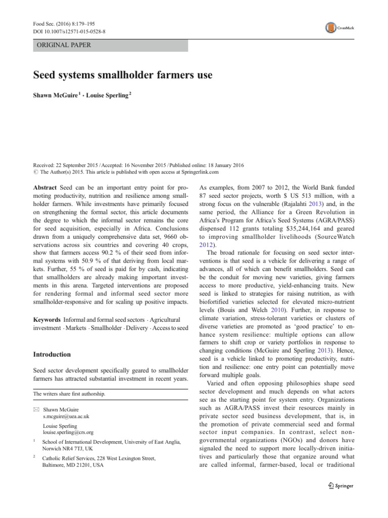 FMSS Seed Systems in Use by Farmers | PDF | Smallholding | Sowing