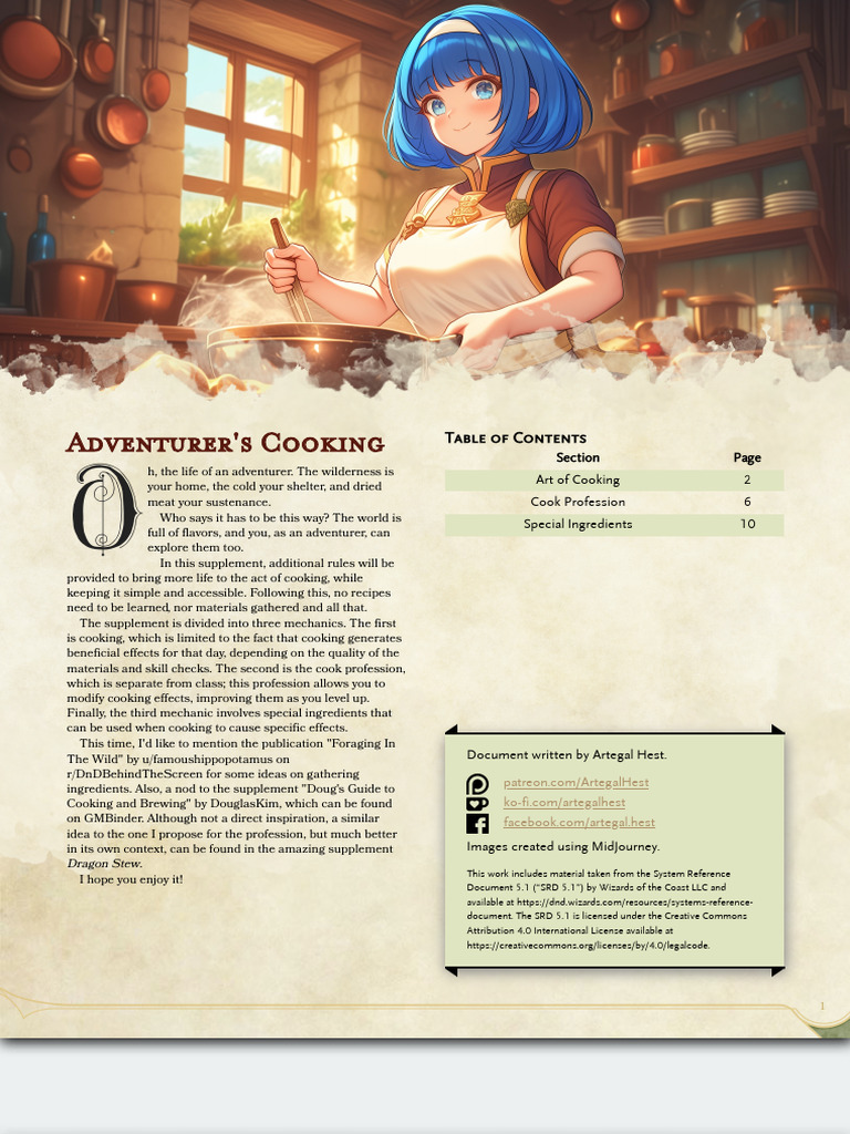 Adventurer's Cooking - GM Binder | PDF | Cooking | Meat