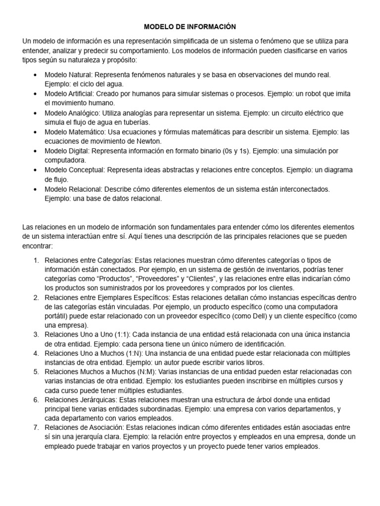 Modelo de Información | PDF | Sistema | Información