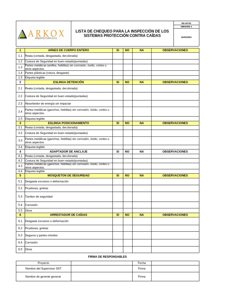 Preoperacional de Equipo Alturas | PDF | Corrosión | Materiales