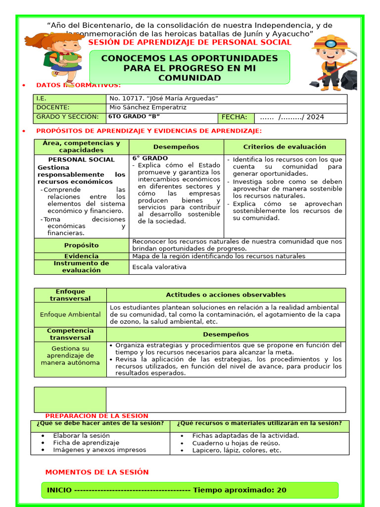 Ses-Juev-Ps-Las Oportunidades para El Progreso en Mi Comunidad-Jezabel Camargo Único Contacto ...