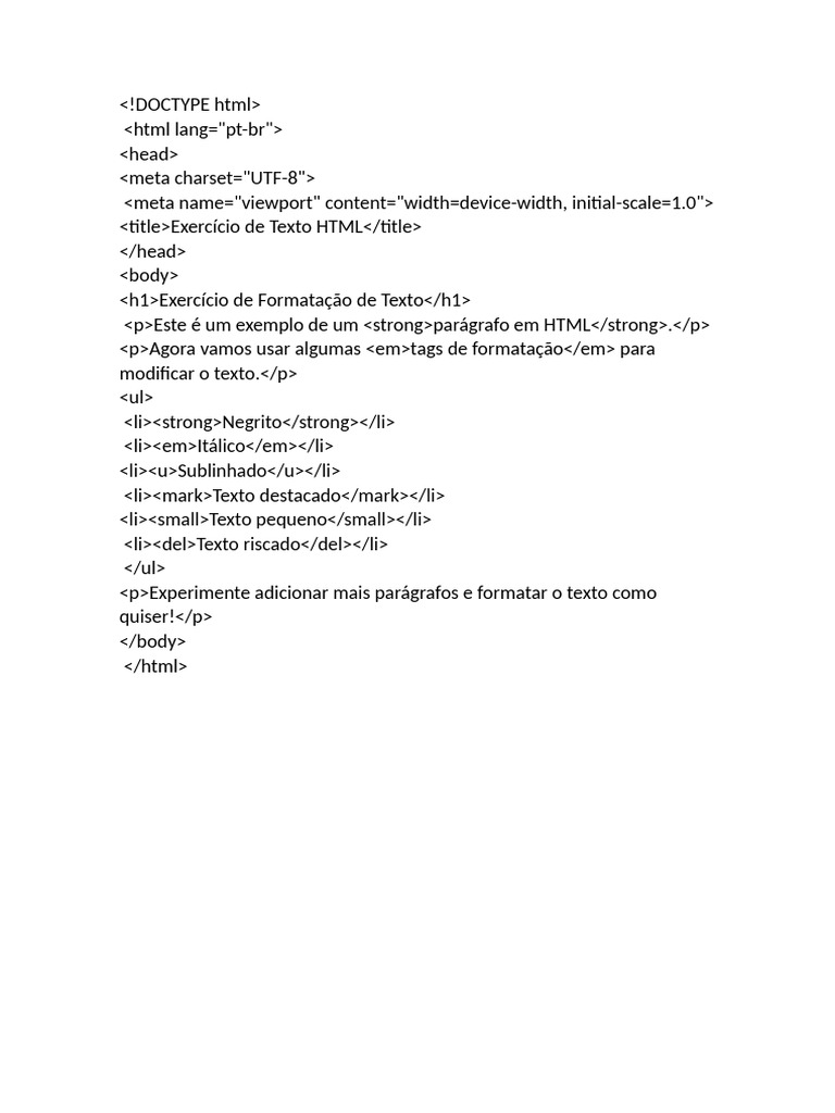 9 Ano Exercicio de HTML | PDF