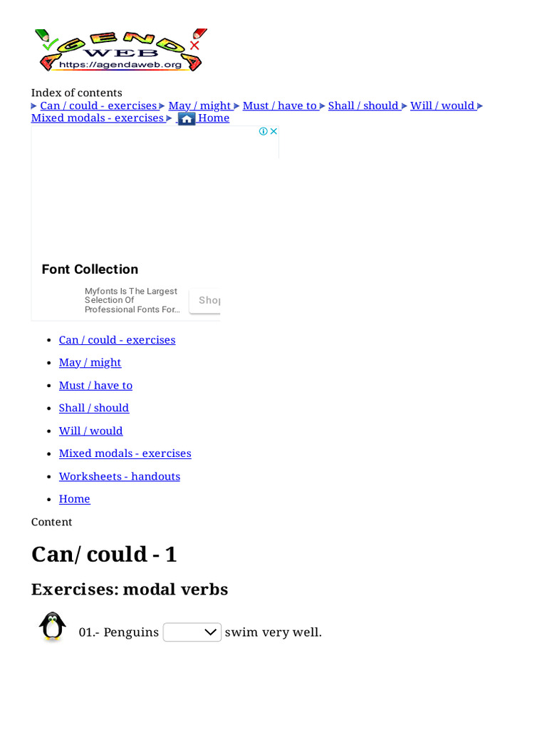 Can - Could - Modal Verbs Exercises | PDF