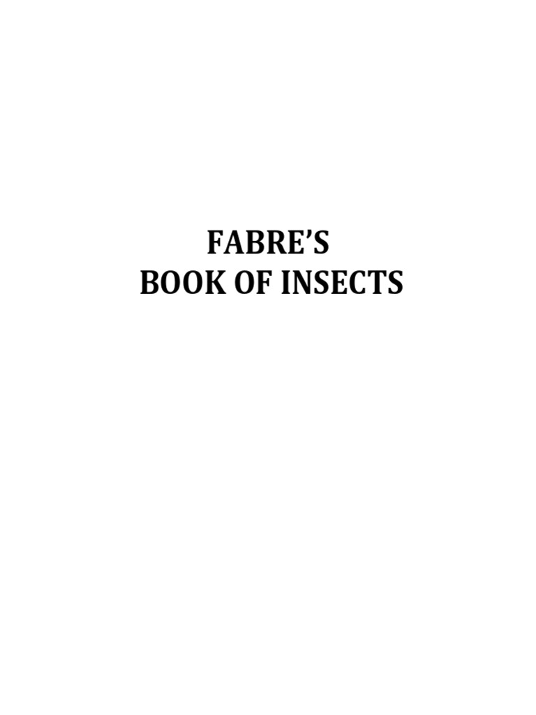 Fabre's Insect Observations and Insights | PDF | Beetle | Insects
