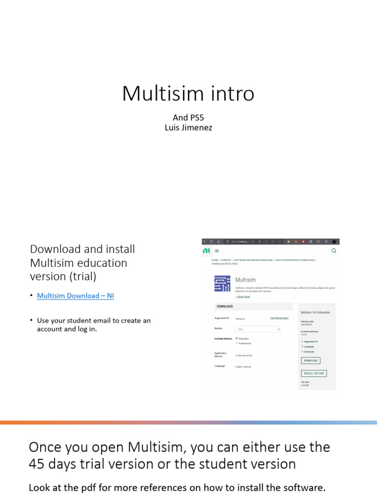 Presentation1 - Multisim | PDF | Amplifier | Electricity