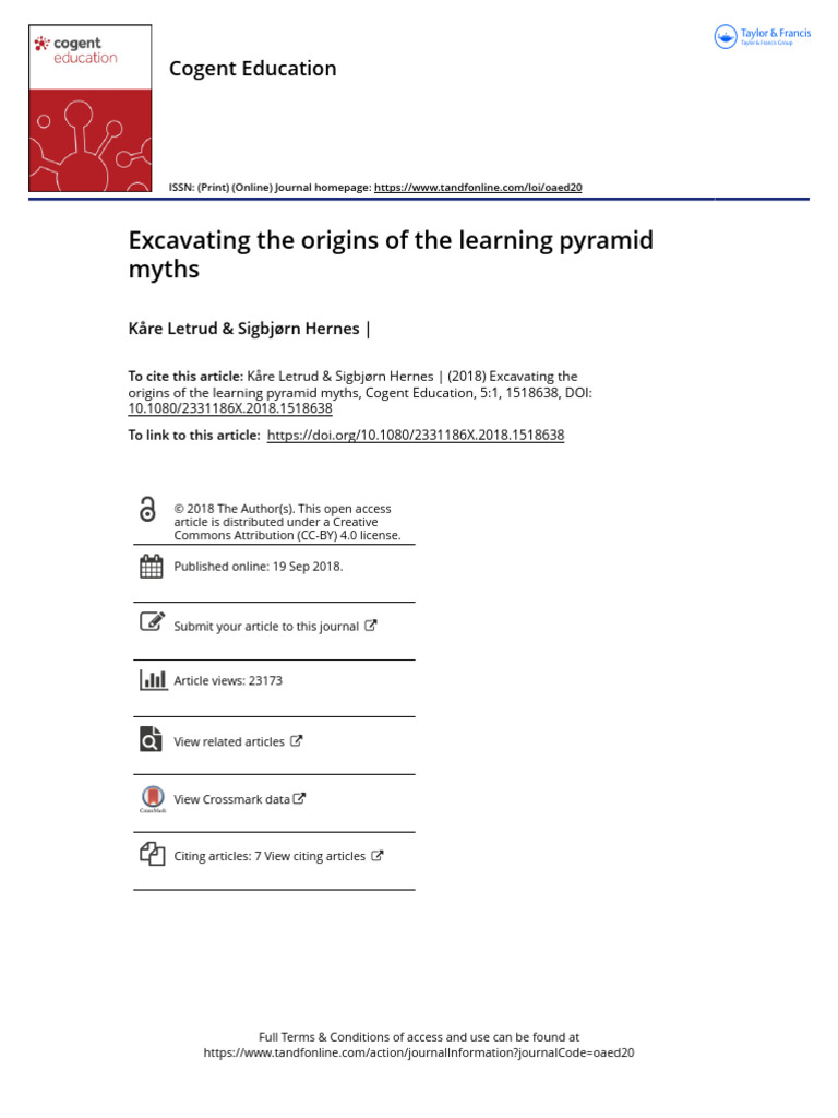 Excavating The Origins of The Learning Pyramid Myths | PDF | Learning ...