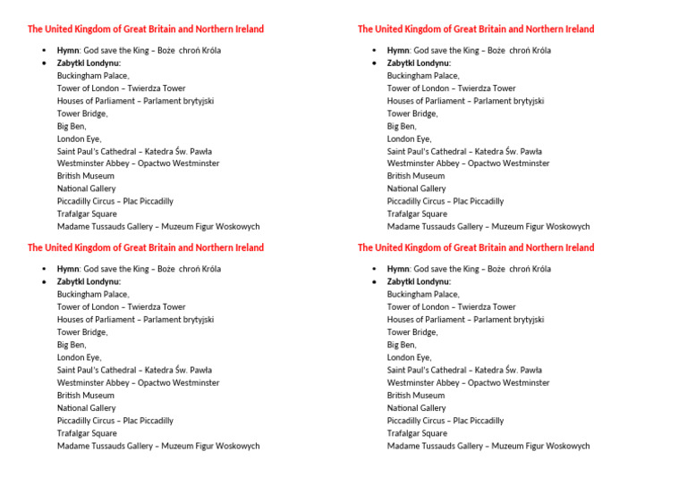 The United Kingdom of Great Britain and Northern Ireland | PDF