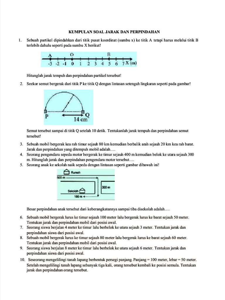 PDF Kumpulan Soal Jarak Dan Perpindahan - Compress | PDF