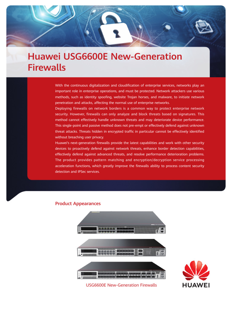 HUAWEI HiSecEngine USG6600E Series Firewalls (Fixed-Configuration ...