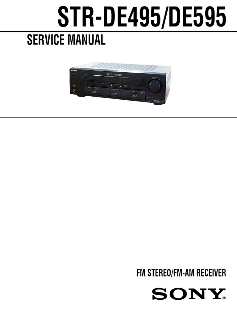 Sony Str-De495 De595 | PDF | Audio Engineering | Telecommunications