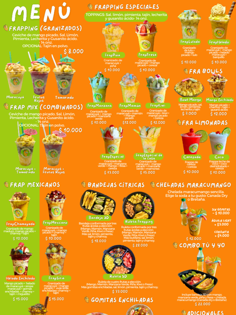 Menu Frapping | PDF | Postres | Postres Congelados