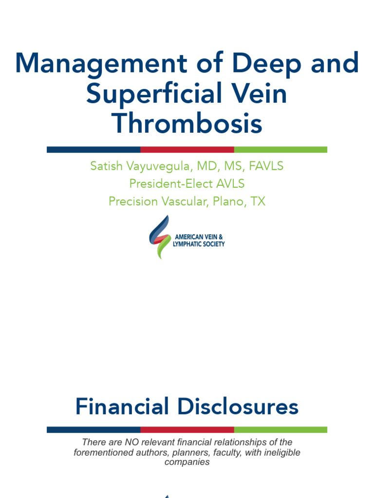 Vein Thrombosis Management Guide | PDF | Vein | Medical Specialties