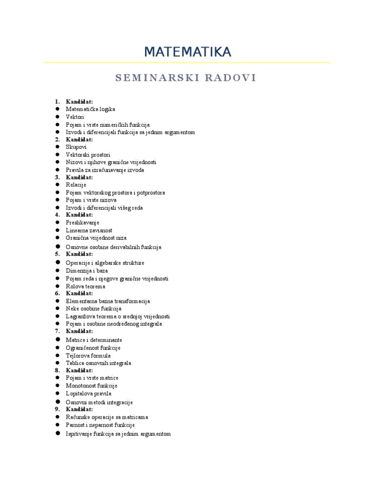 Seminarski Radovi | PDF