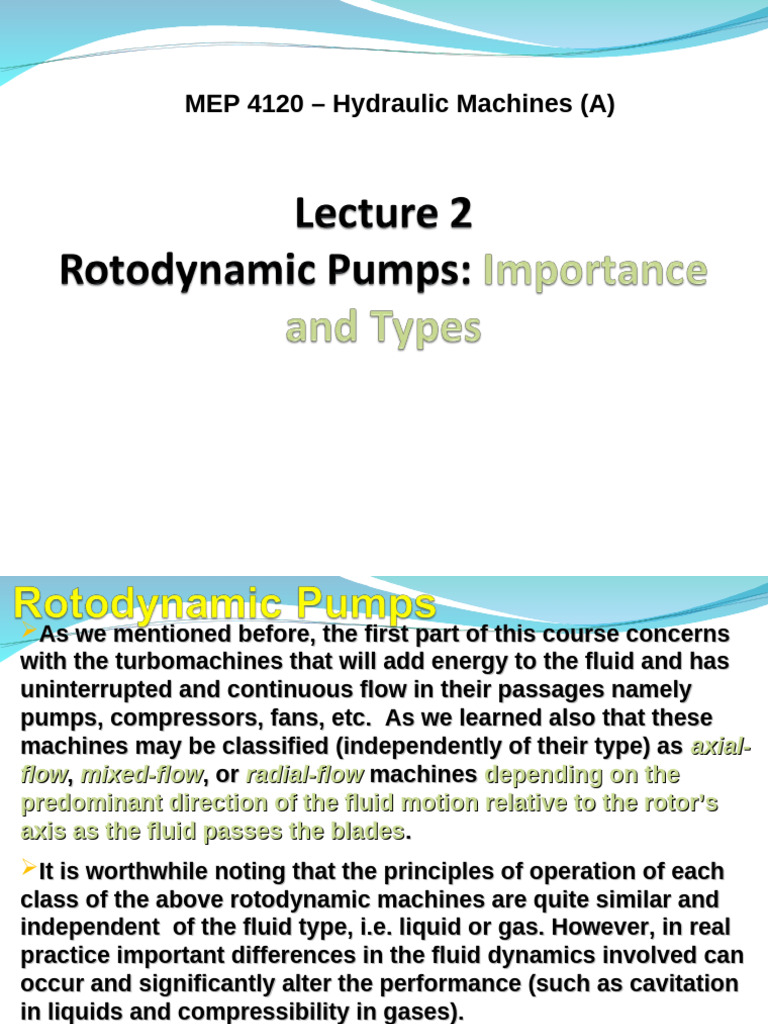 2 Turbomachinery Rotodynamic Pumps | PDF | Turbomachinery | Pump