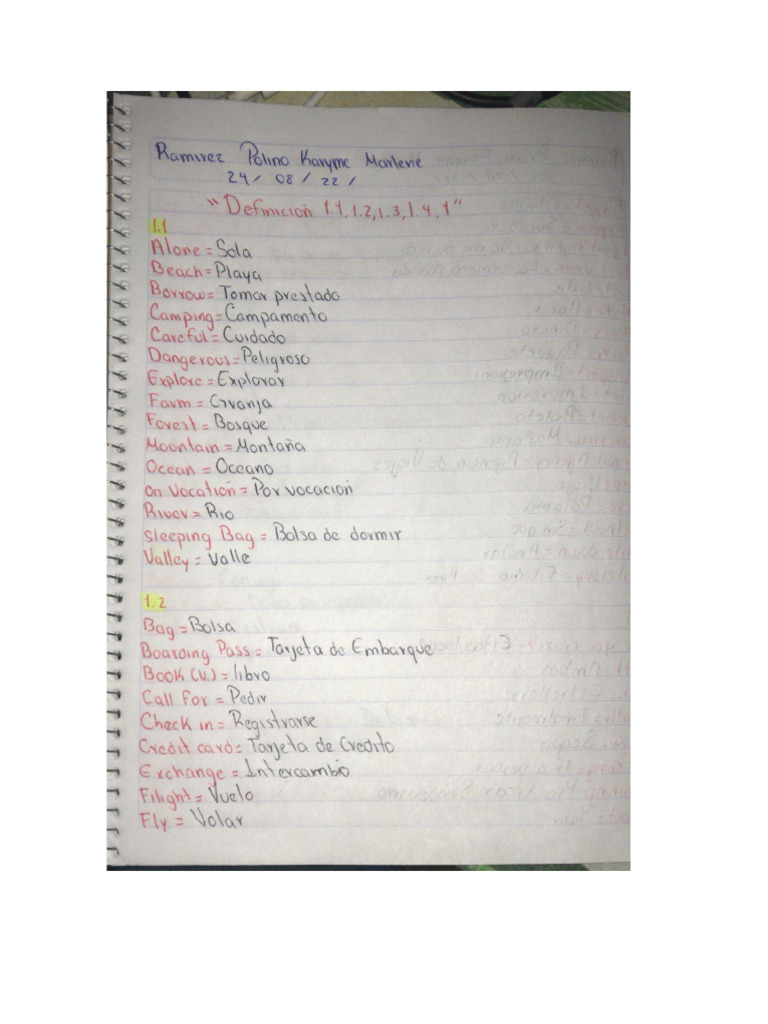 Definiciones de Ingles | PDF