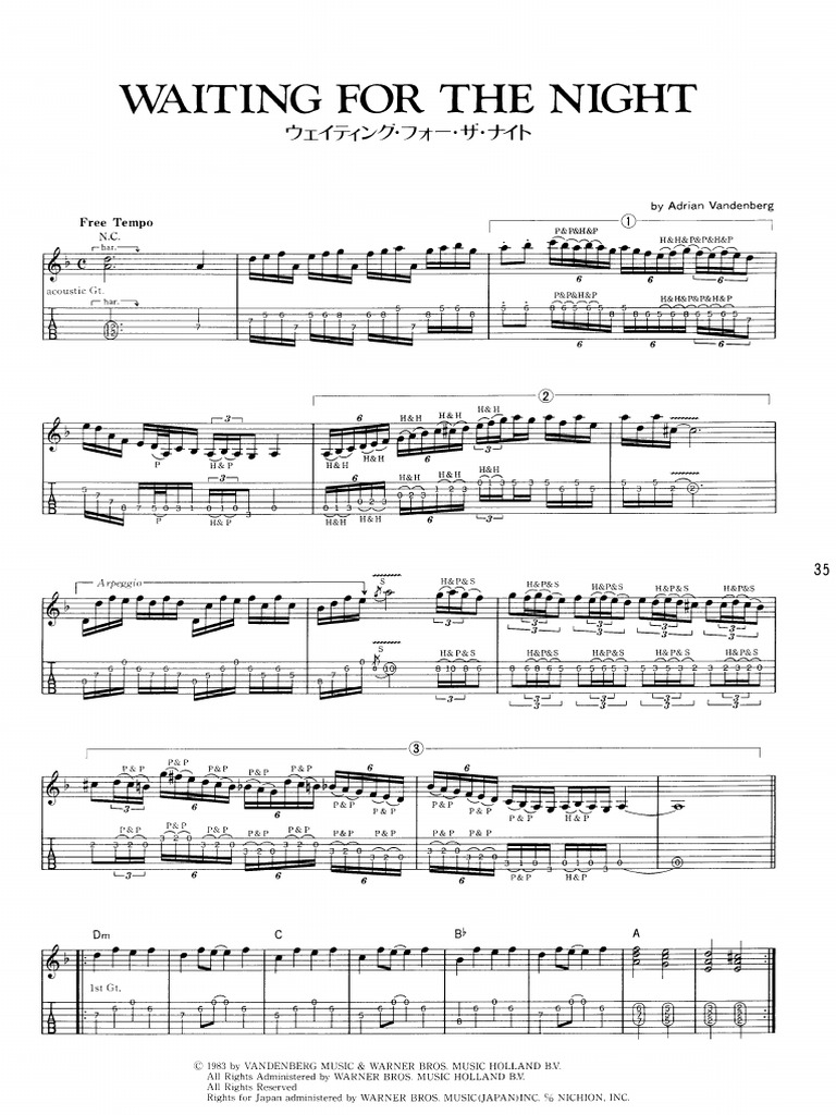 Adrian Vandenberg - Waiting For The Night | PDF