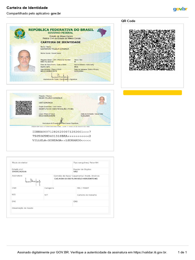 Carteira de Identidade Digital GOV.BR | PDF