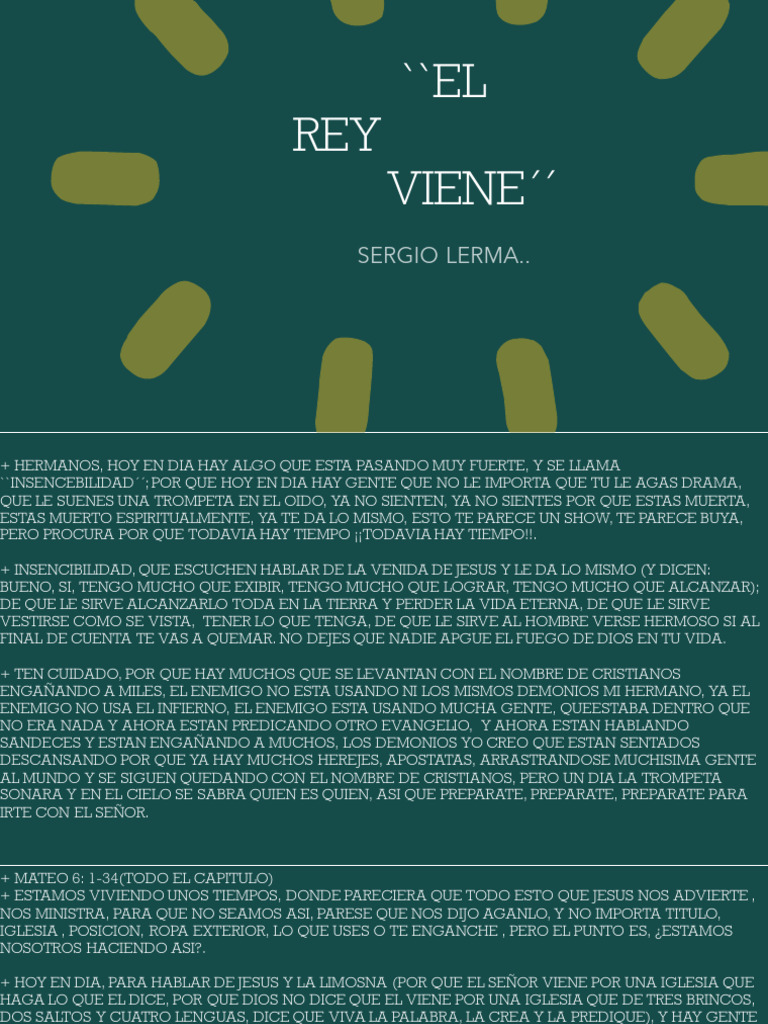 EL REY VIENE | PDF | Oración | Vida eterna (cristianismo)