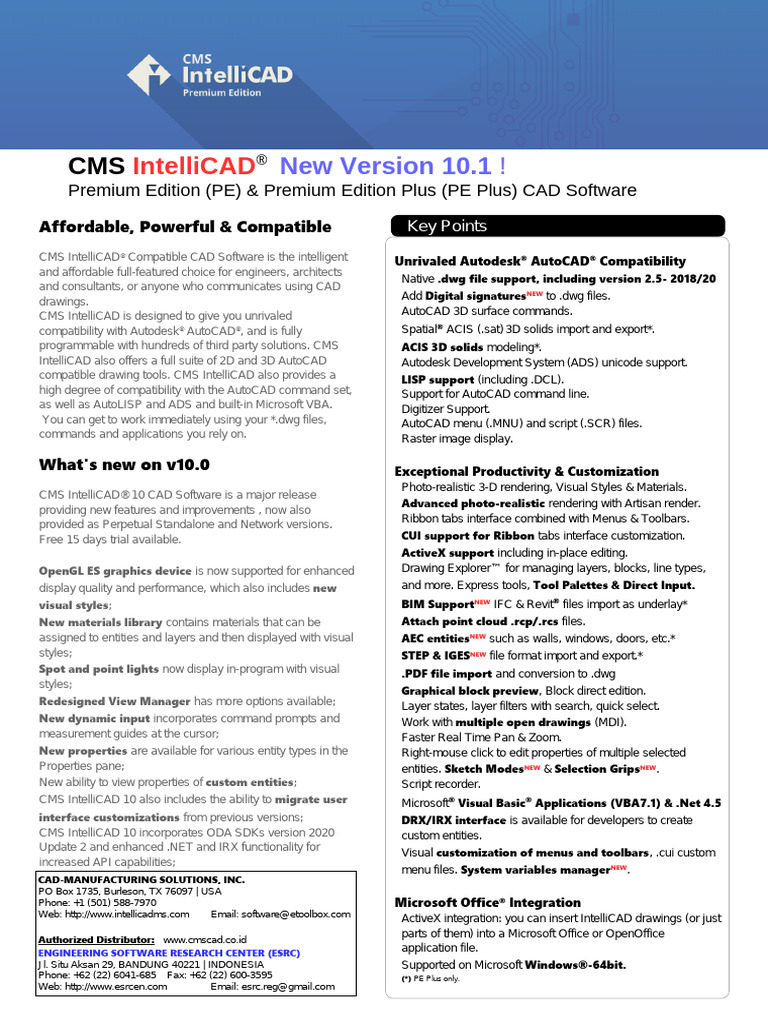 CMS Intelli CAD 10.1 | PDF | Auto Cad | Software