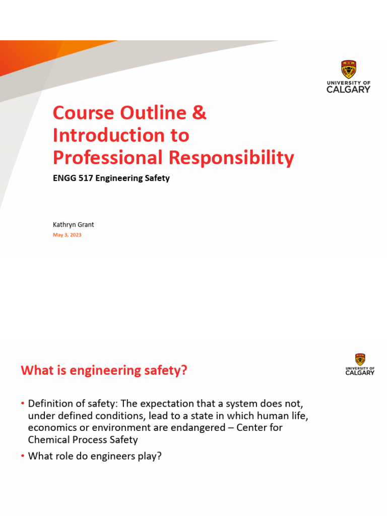 Lecture 1 - Introduction to Professional Responsibility and Hazard Recognition | PDF | Hazards ...
